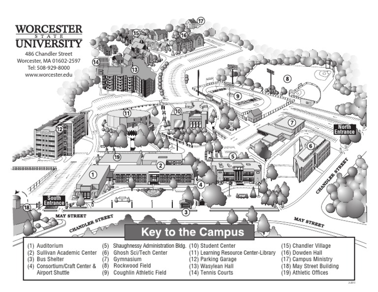 Worcester State University Campus Map - ID:5c114cf77f0ae